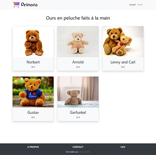 Orinoco | Arthur BLANC : Développeur Front-end